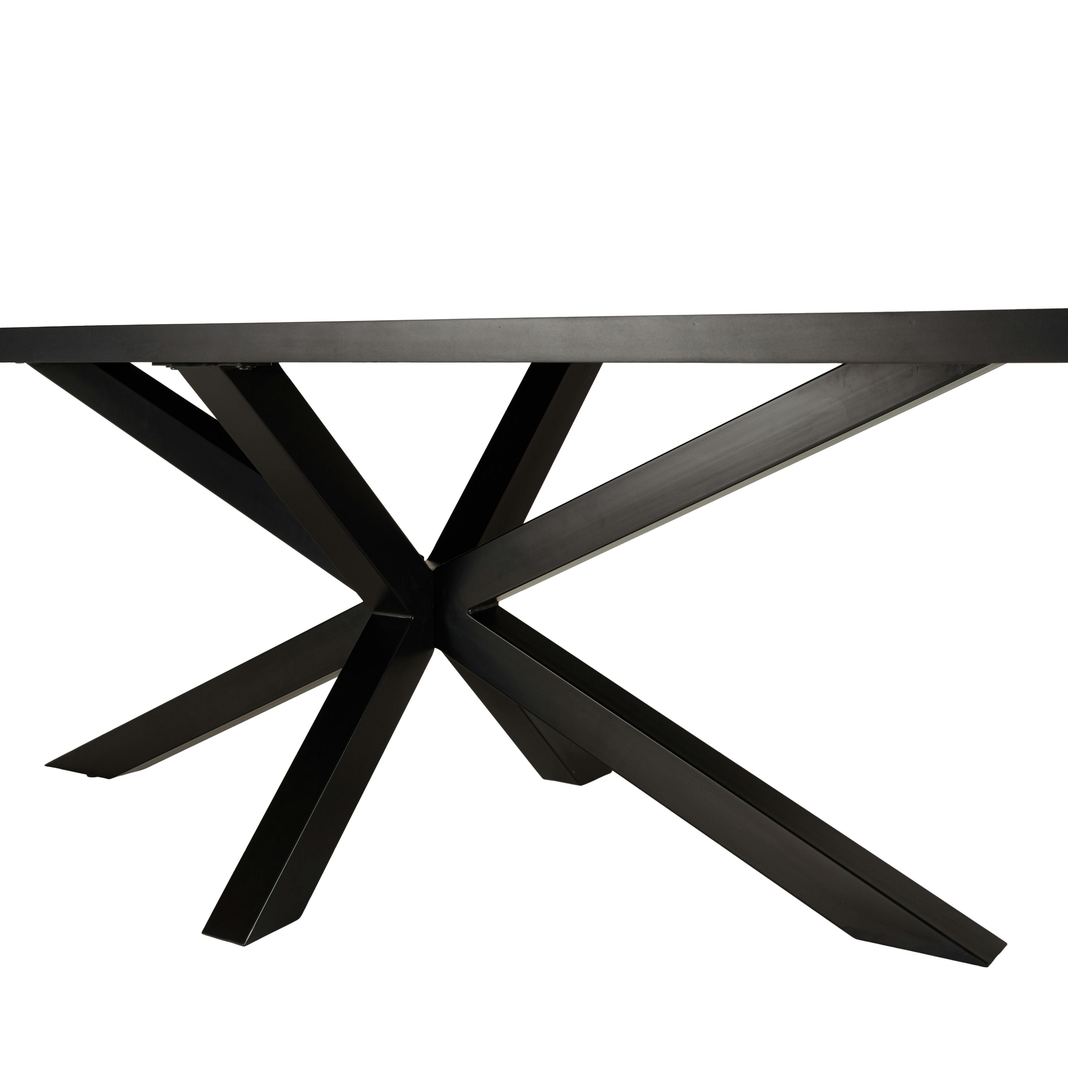 Table de repas rectangulaire bois effet pierre rouille 220 cm BIHAR ...