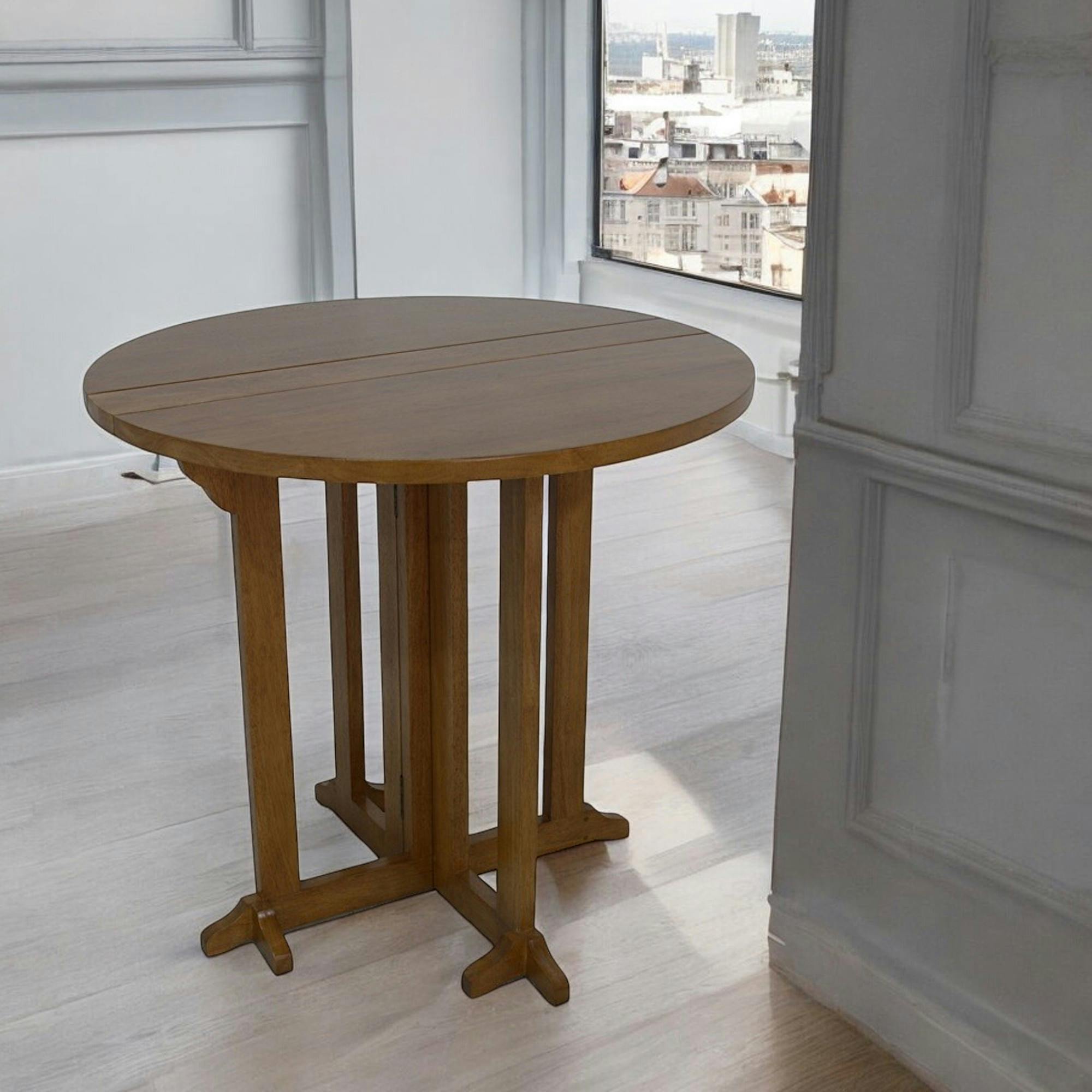 Table de repas ronde pliante hévéa D80cm TRADITION | Tables à manger ...