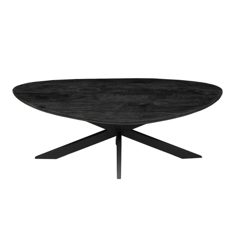 Table de salon en bois noir style organique ALVERA | Tables basses ...