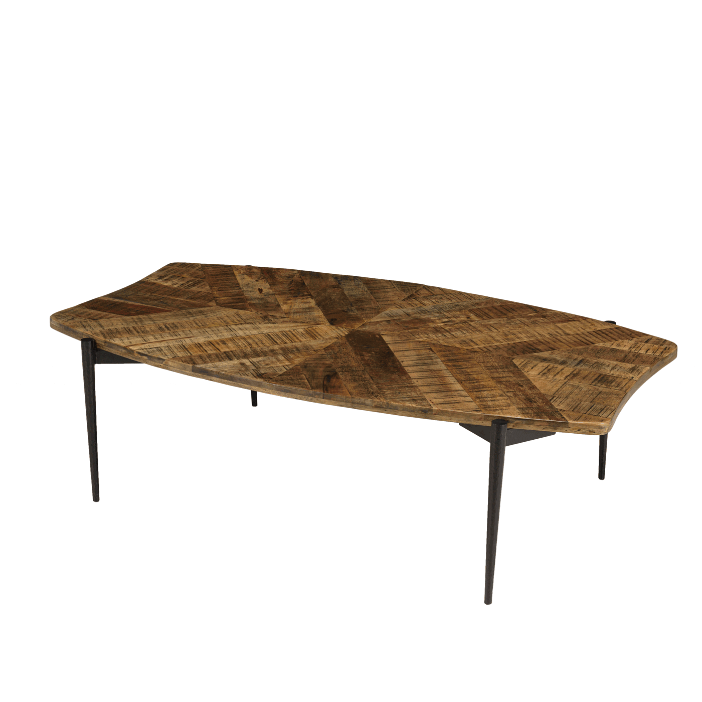 Table de salon forme oblongue bois recyclé chevrons KORKAI | Tables ...