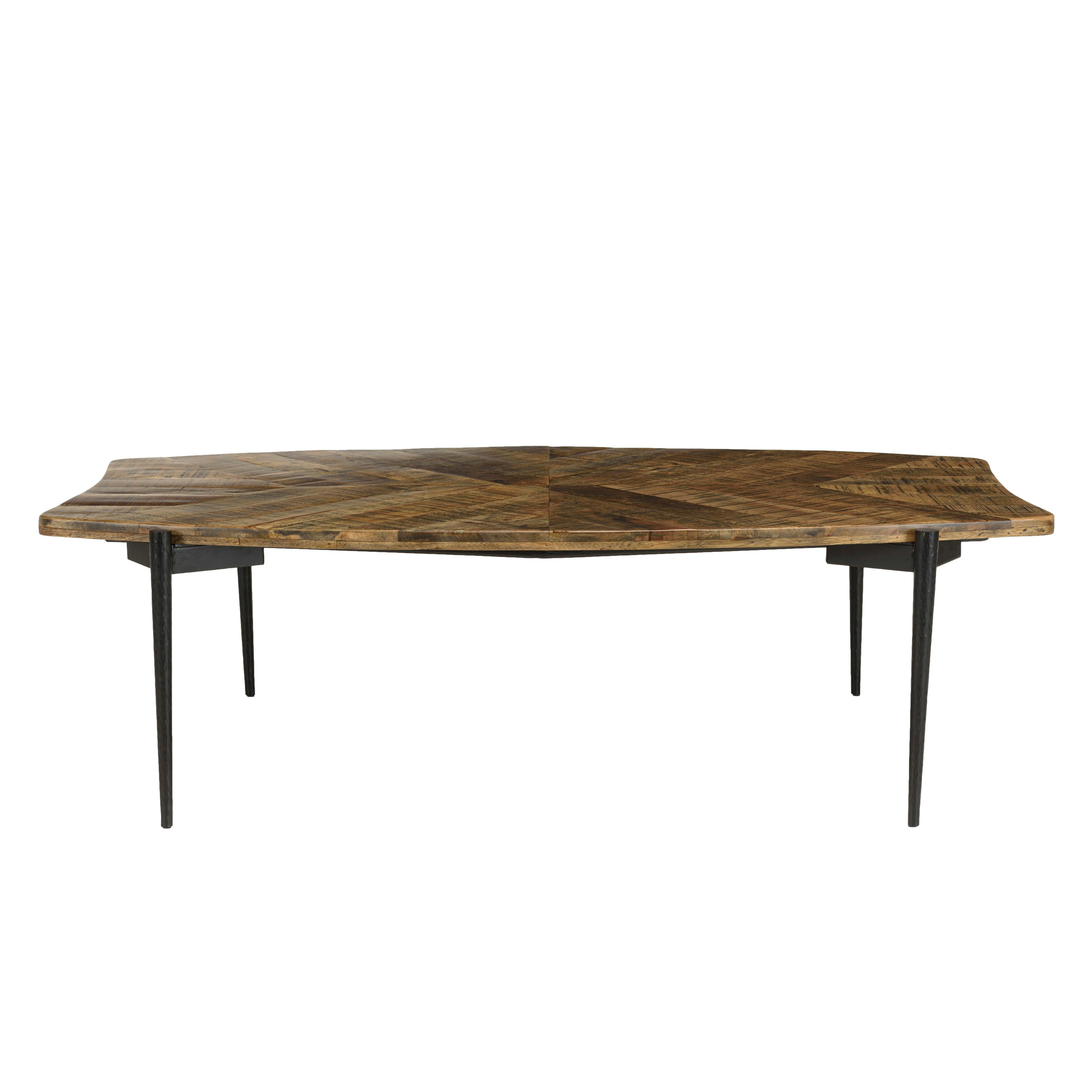 Table de salon forme oblongue bois recyclé chevrons KORKAI | Tables ...