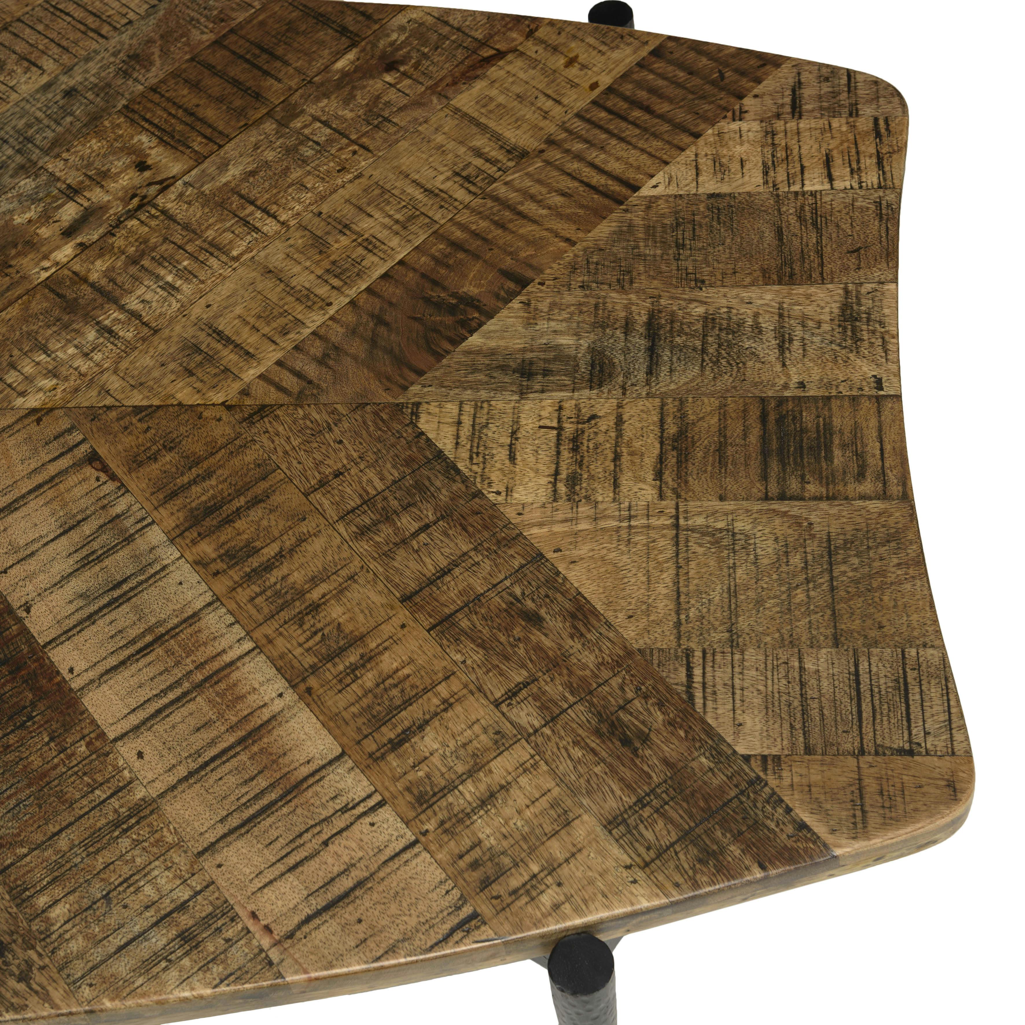 Table de salon forme oblongue bois recyclé chevrons KORKAI | Tables ...