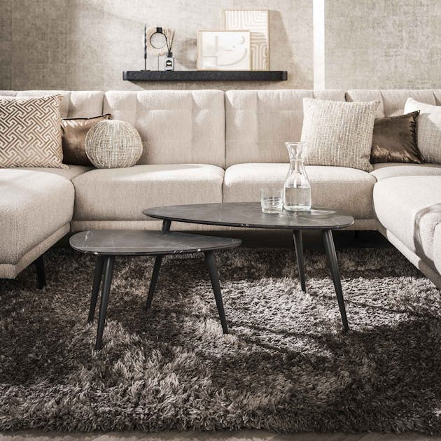 Table de salon organique avec plateau forme poire (lot de 2) RALF ...