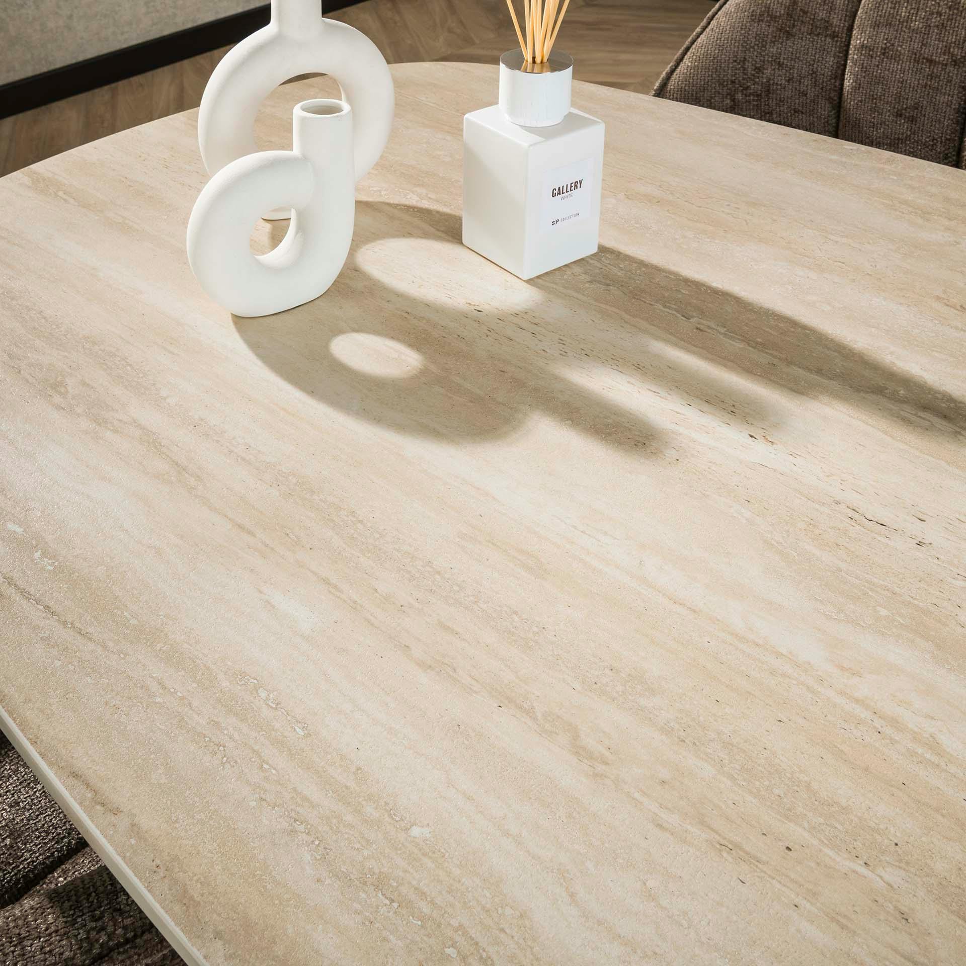 Table céramique effet travertin texturé - 215 cm COLISEE | Tables à ...