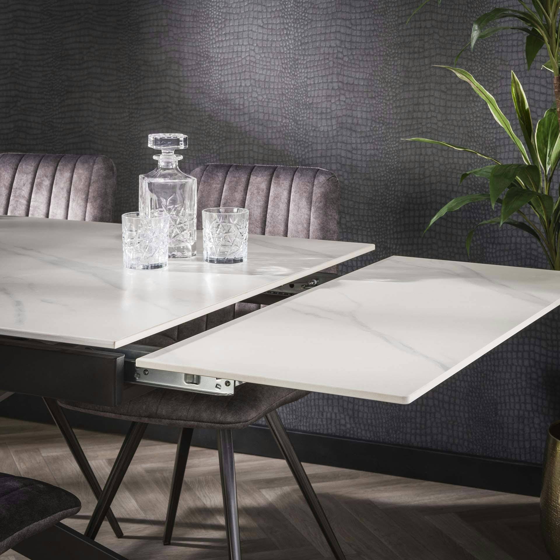 Table en céramique blanche extensible 180-260 cm GALWAY | Tables à ...