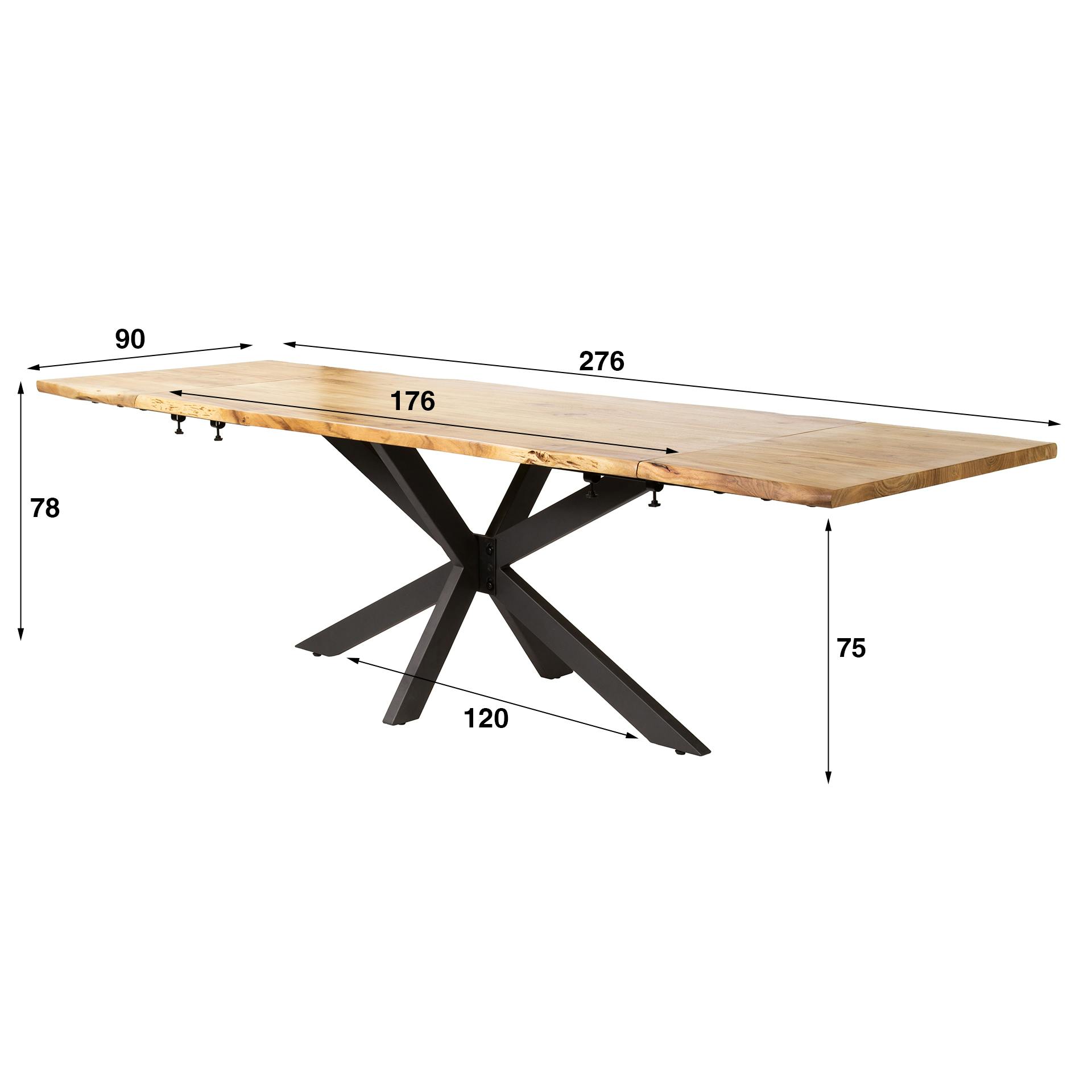 Table extensible 175/275 acacia bords irréguliers MELBOURNE | Tables à ...