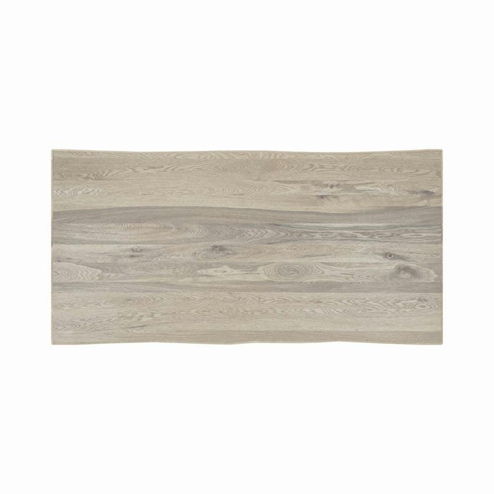 Table extensible en chêne blanc bords naturels 180 x 90 cm ETNA ...