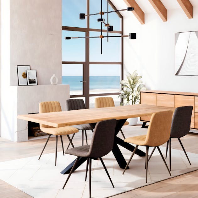 Table extensible en chêne huilé bords naturels 240 cm ETNA | Tables à ...