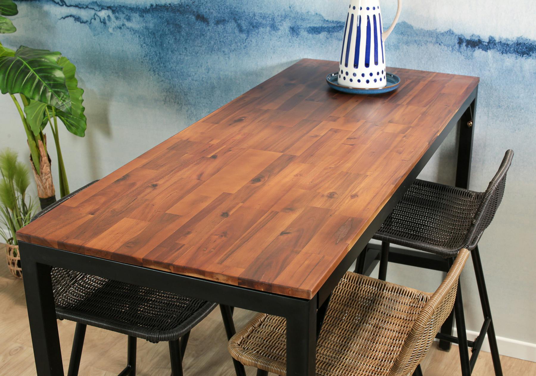 Table haute de jardin en bois d'acacia 150 cm SAMANA | Tables hautes de ...