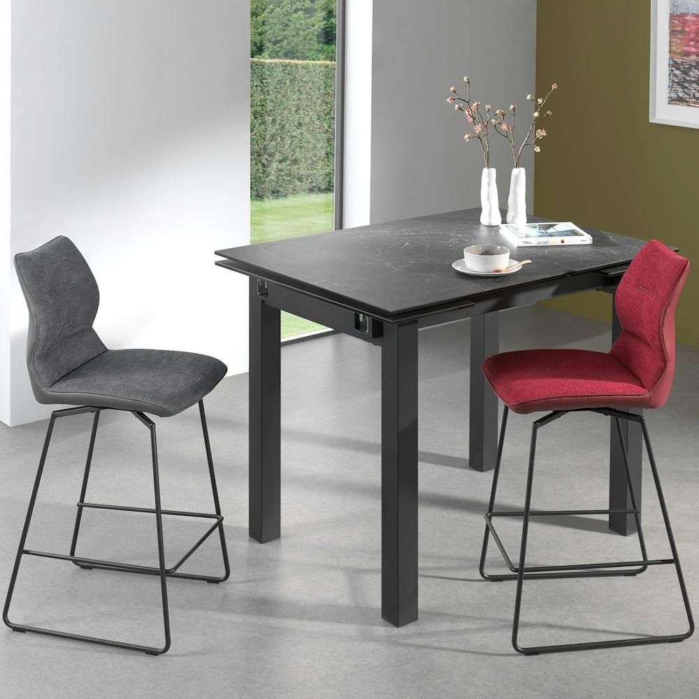 Table haute design en céramique grise 140-200 cm LOMBARDIE | Tables ...