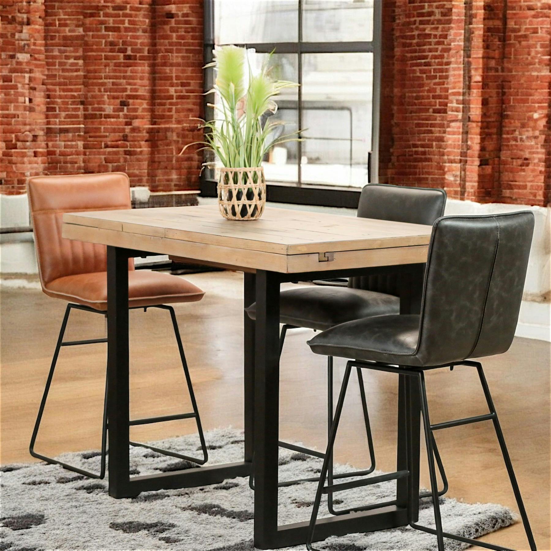 Table haute extensible bois recyclé 120-160 cm AUCKLAND | Tables hautes ...