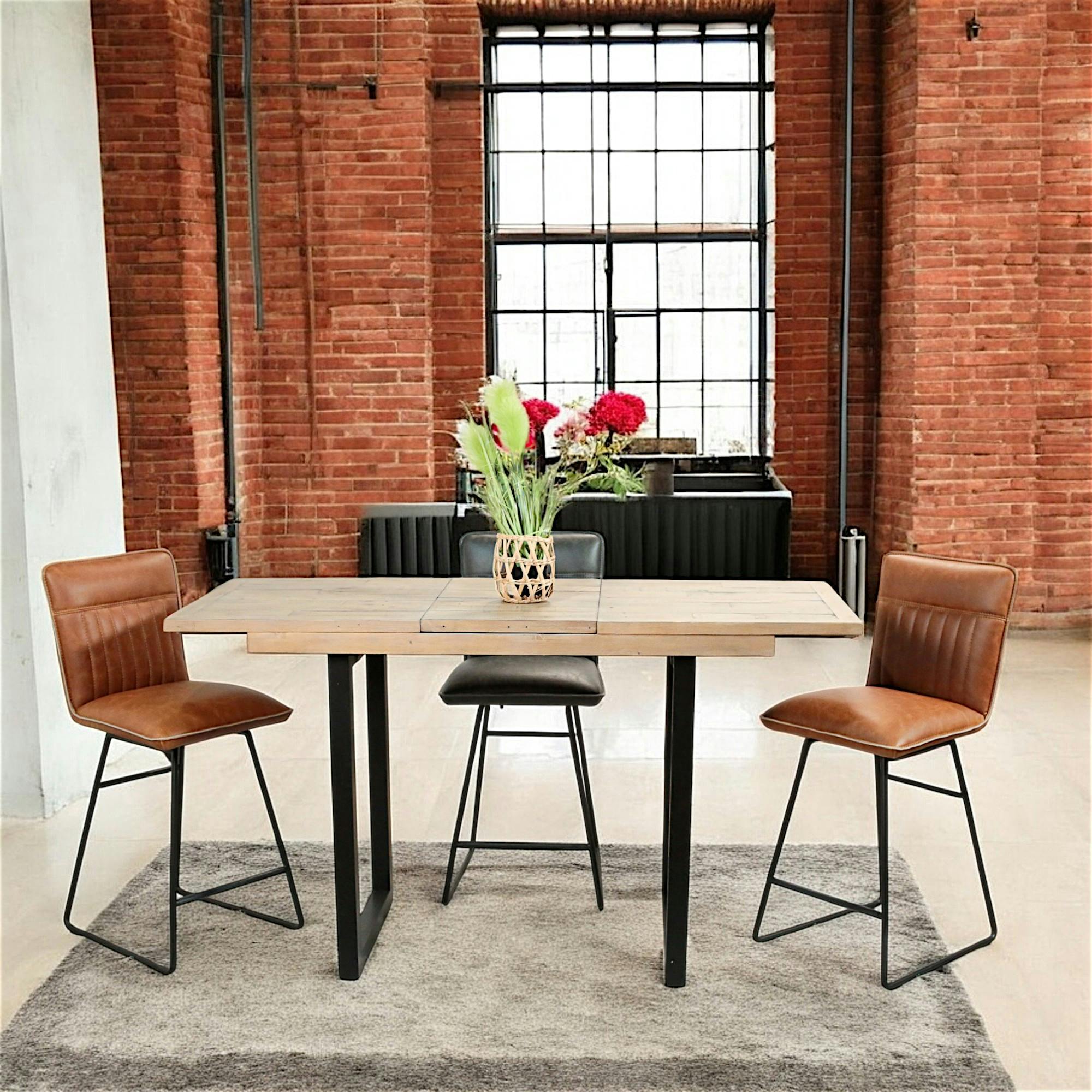 Table haute extensible bois recyclé 120-160 cm AUCKLAND | Tables hautes ...