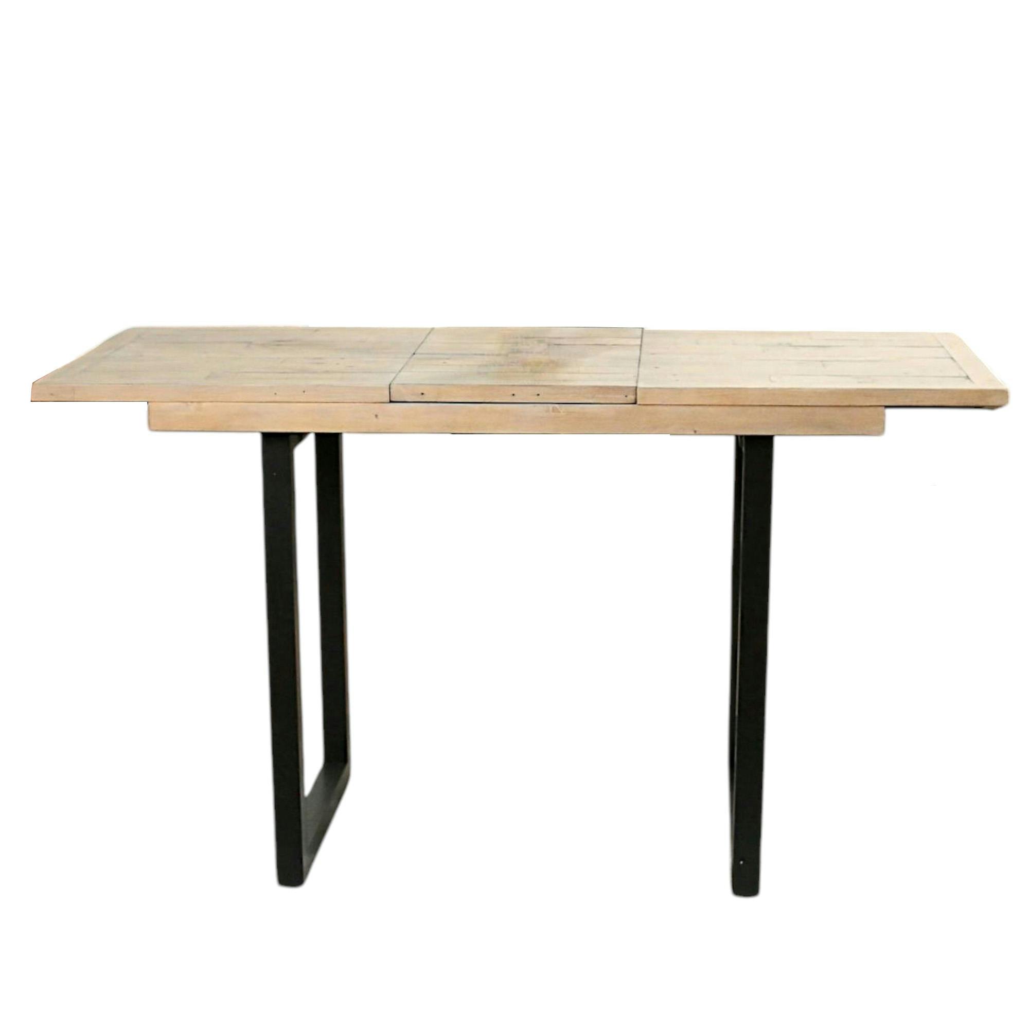 Table haute extensible bois recyclé 120-160 cm AUCKLAND | Tables hautes ...
