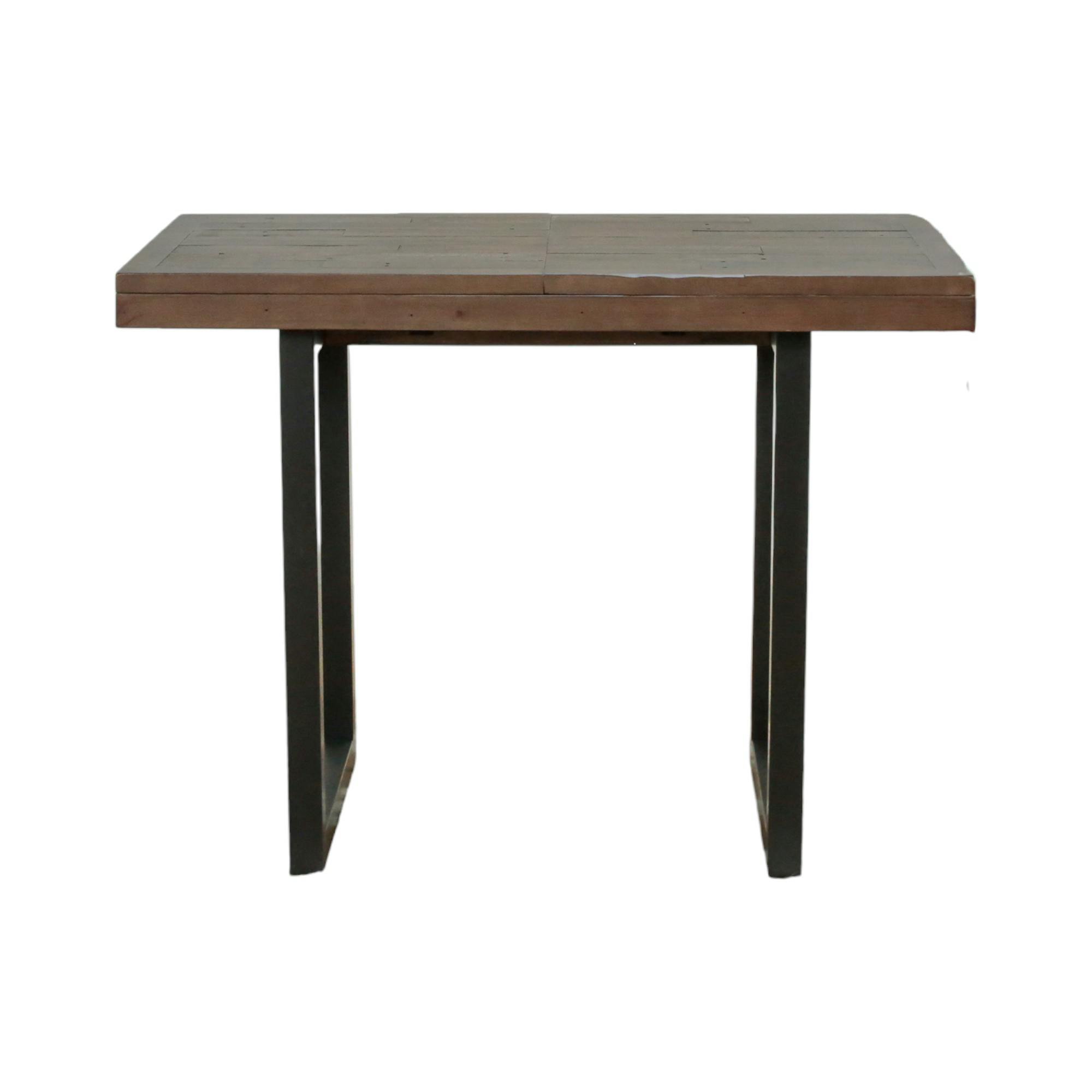 Table haute extensible bois brun recyclé 120-160 cm SAMOA | Tables ...