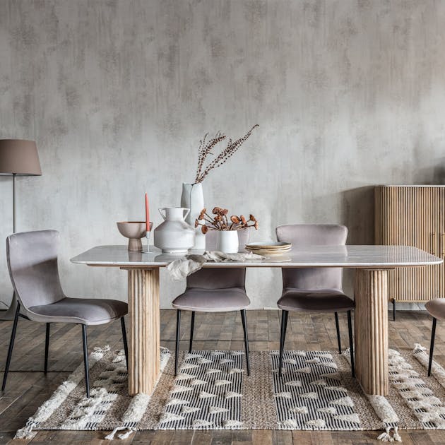 Table marbre et bois 200 cm MASSA | Tables à manger | Pier Import
