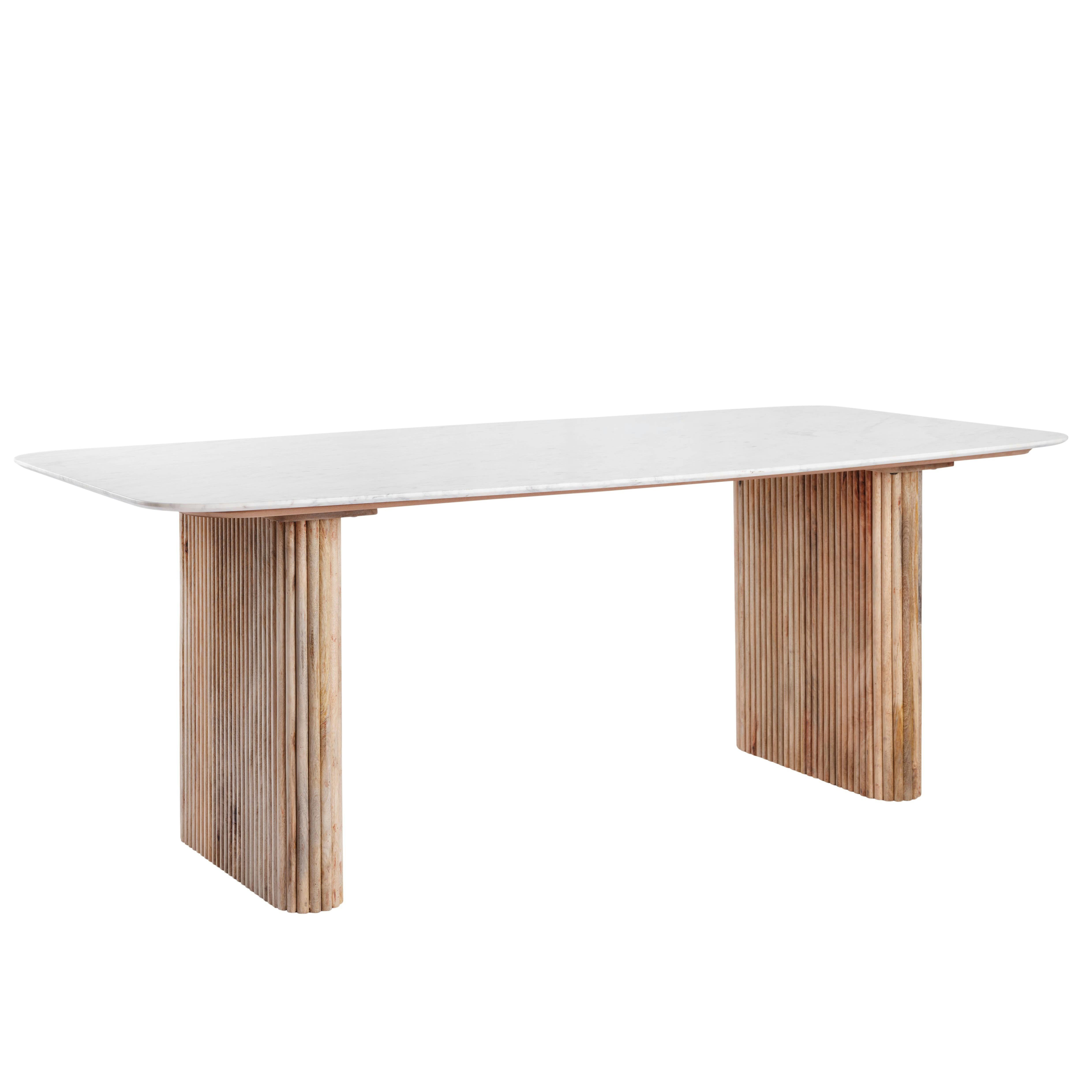 Table marbre et bois 200 cm MASSA | Tables à manger | Pier Import