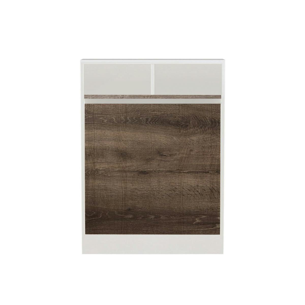 Table murale pliante effet bois foncé avec niches MARFA | Tables à ...