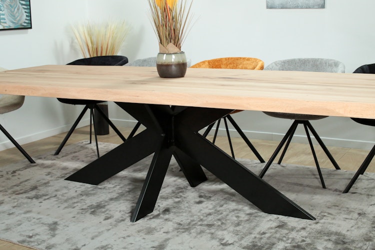 Table extensible en chêne blanc avec bords naturels 300 cm PALERME ...