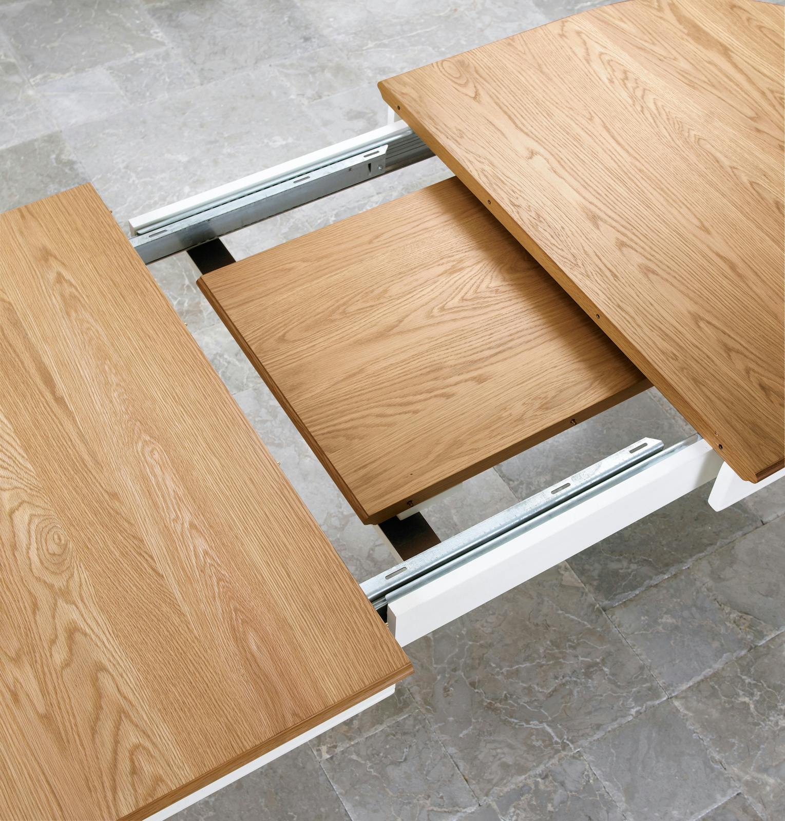 Table ronde blanc ivoire extensible 120-165 cm PORTSMOUTH | Tables à ...