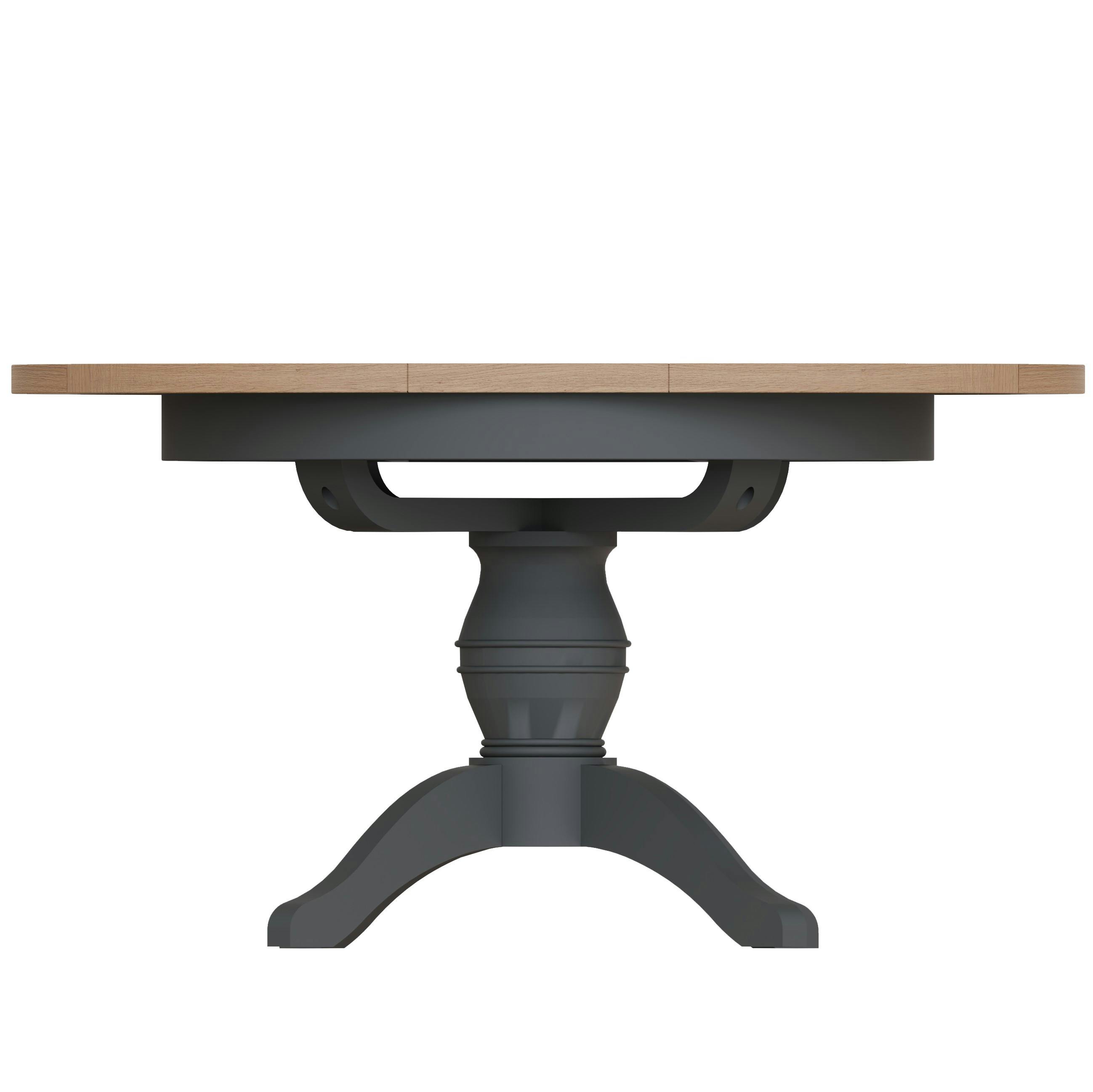 Table ronde extensible en bois finition charbon 110-145 cm COVENTRY ...