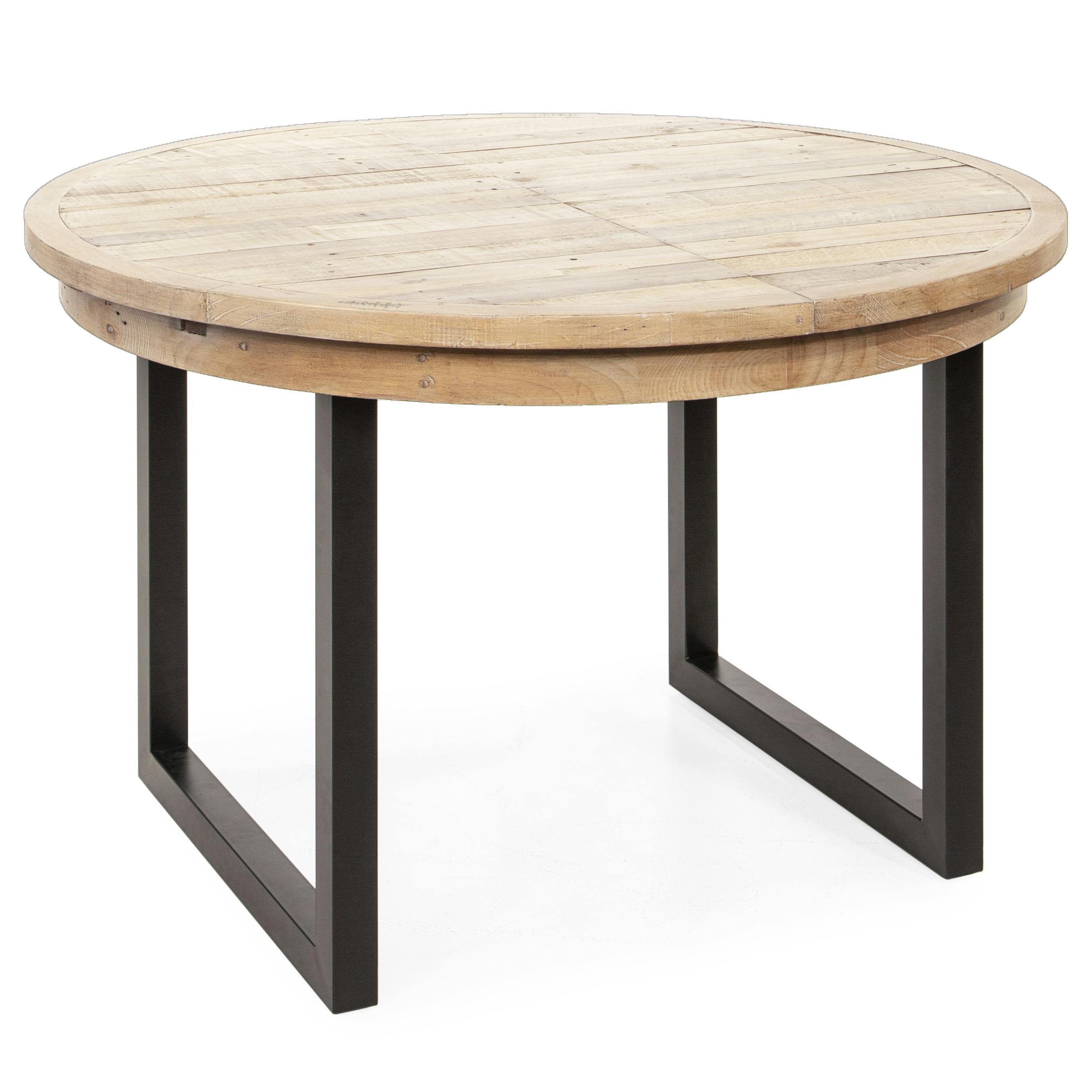 Table ronde extensible en bois recyclé D 120-160 cm AUCKLAND | Tables à ...