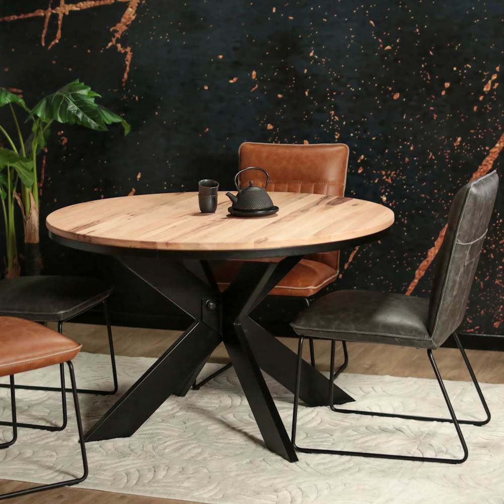 Table ronde extensible en chêne blanc 120 cm PALERME | Tables à manger ...