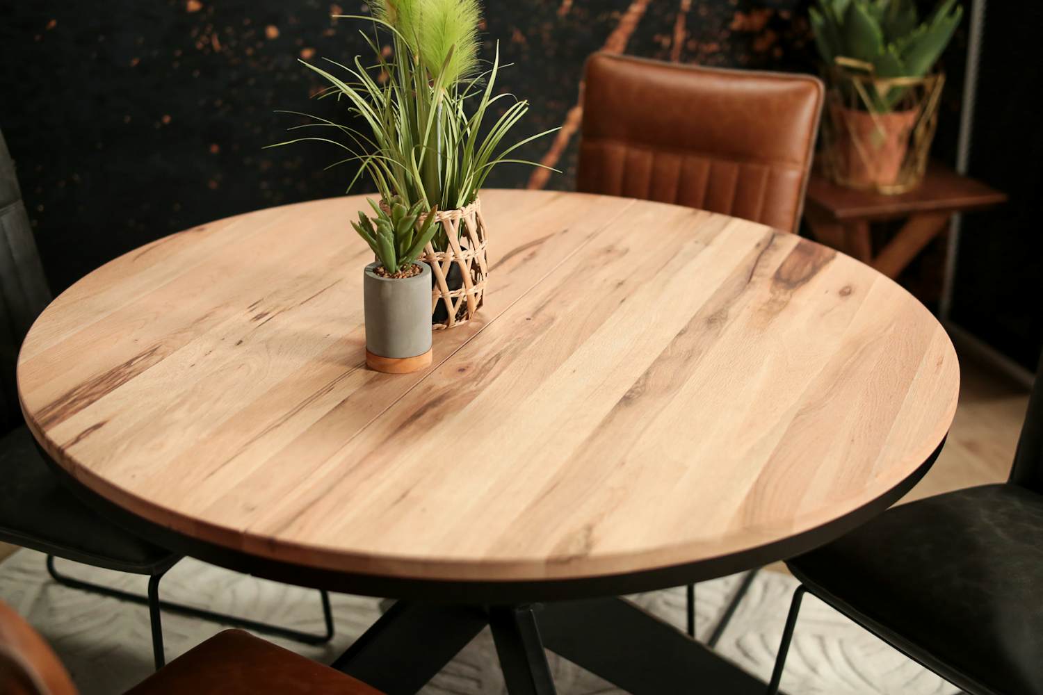 Table ronde extensible en chêne blanc 120 cm PALERME | Tables à manger ...