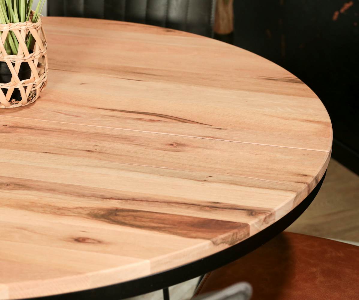 Table ronde extensible en chêne blanc 120 cm PALERME | Tables à manger ...