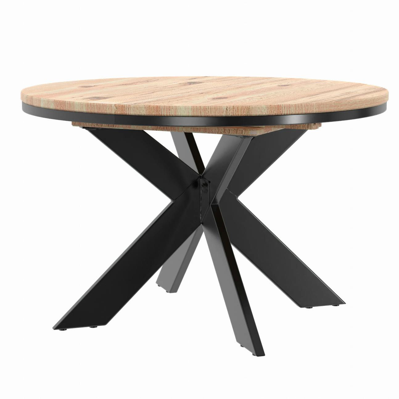 Table ronde extensible en chêne blanc 120 cm PALERME | Tables à manger ...