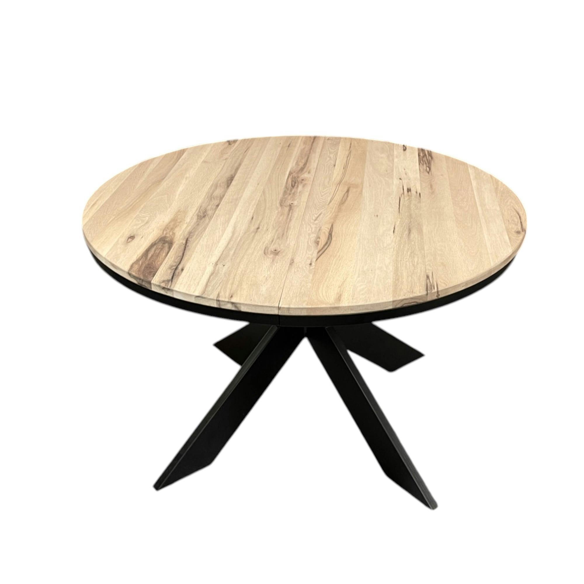 Table ronde extensible en chêne blanc 120 cm PALERME | Tables à manger ...