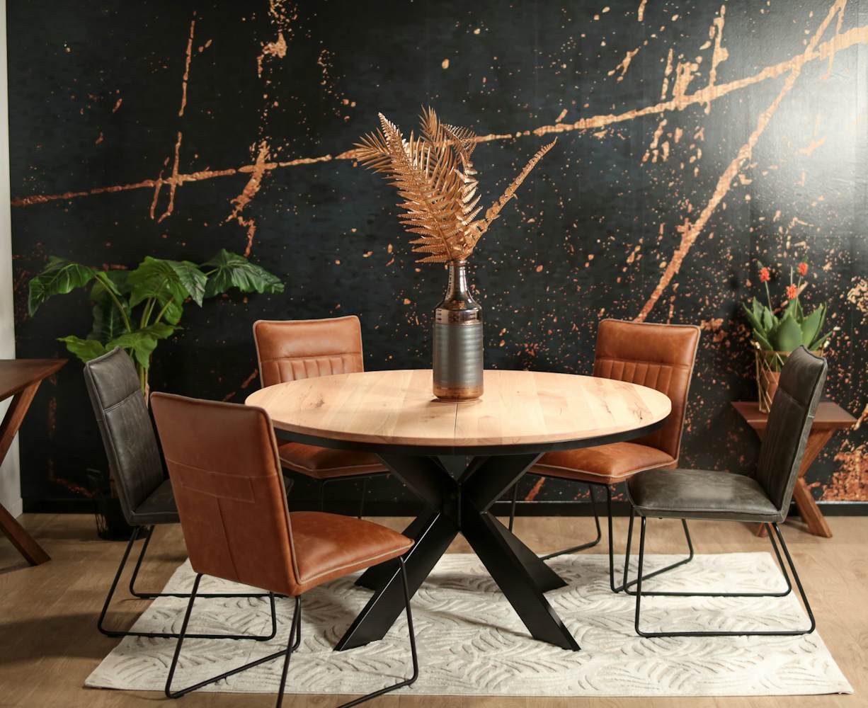 Table ronde extensible en chêne blanc 140 cm PALERME | Tables à manger ...