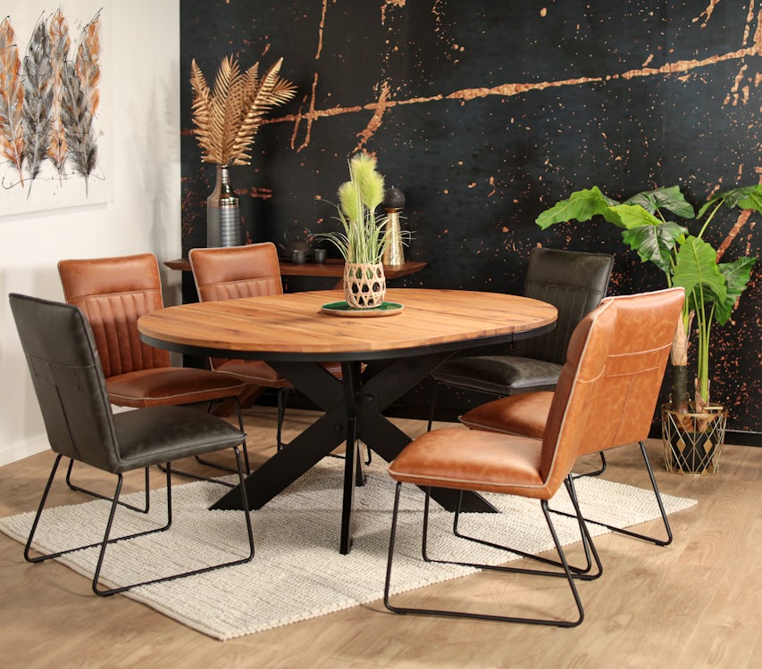 Table ronde extensible en chêne huilé 130 cm PALERME | Tables à manger ...