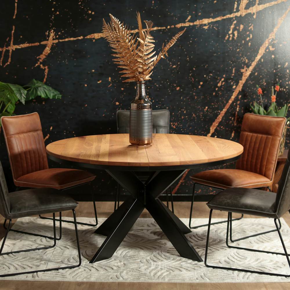 Table ronde extensible en chêne huilé 140 cm PALERME | Tables à manger ...