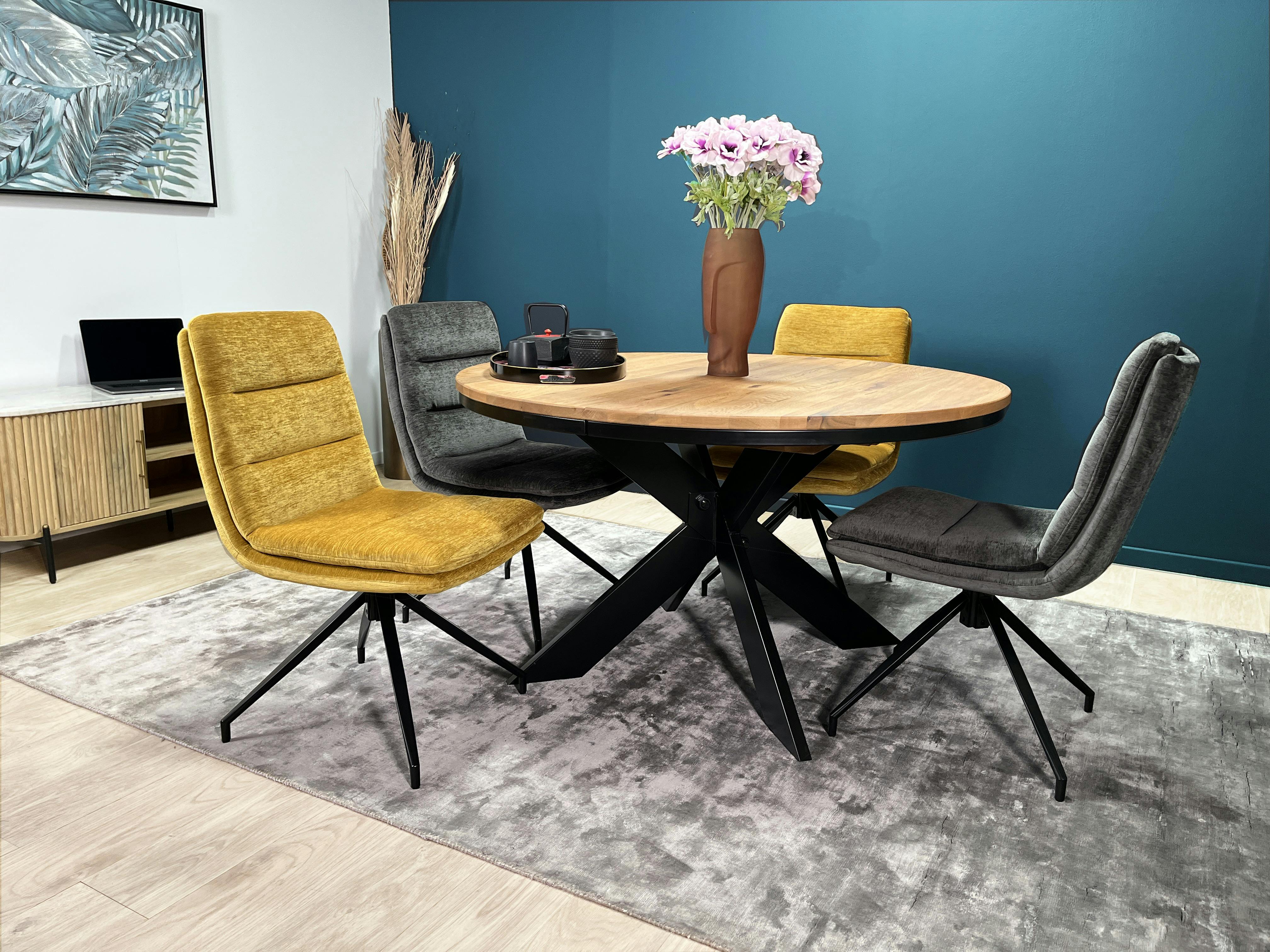 Table ronde extensible en chêne huilé 140 cm PALERME | Tables à manger ...