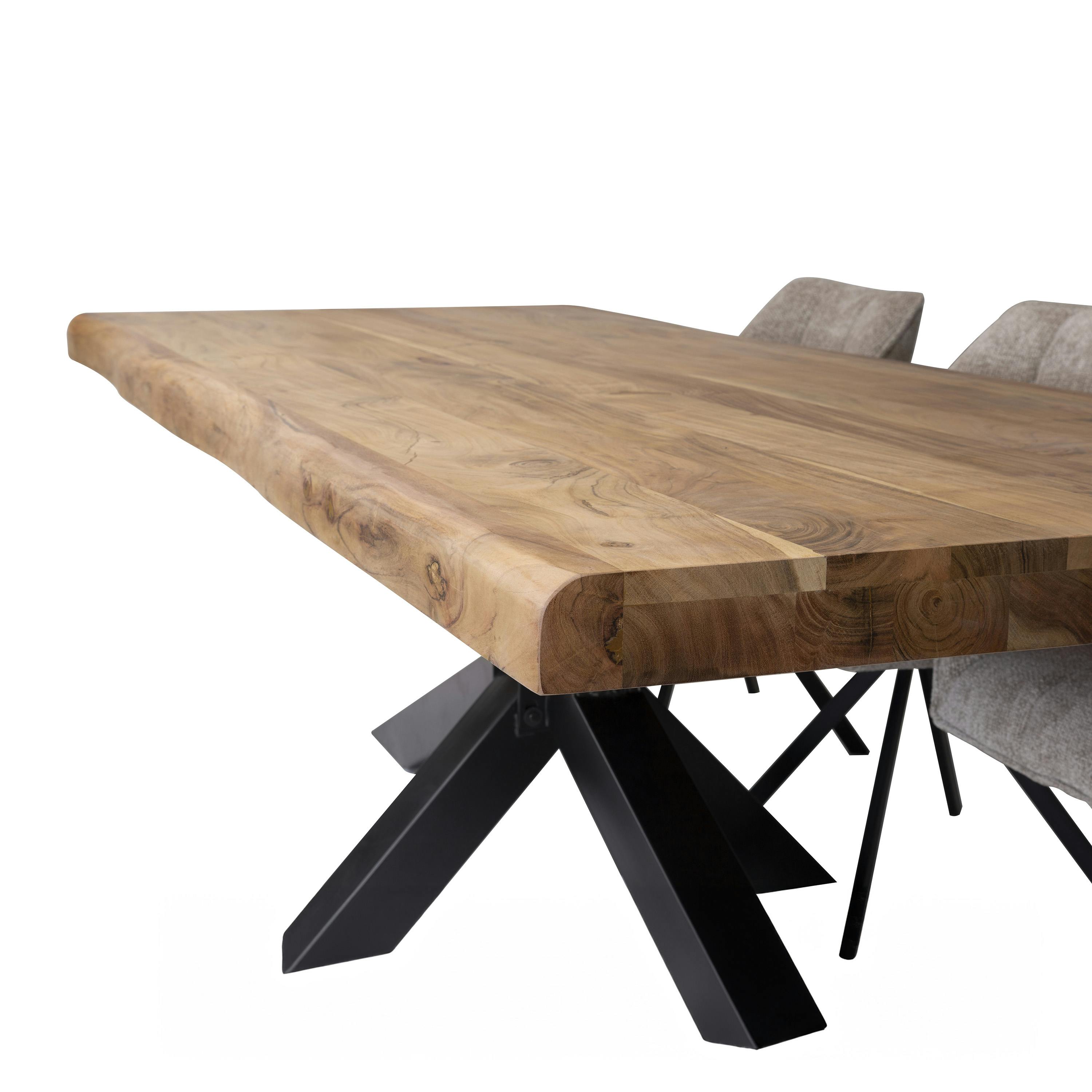 Table salle à manger bois massif pied mikado 200 cm MELBOURNE | Tables ...