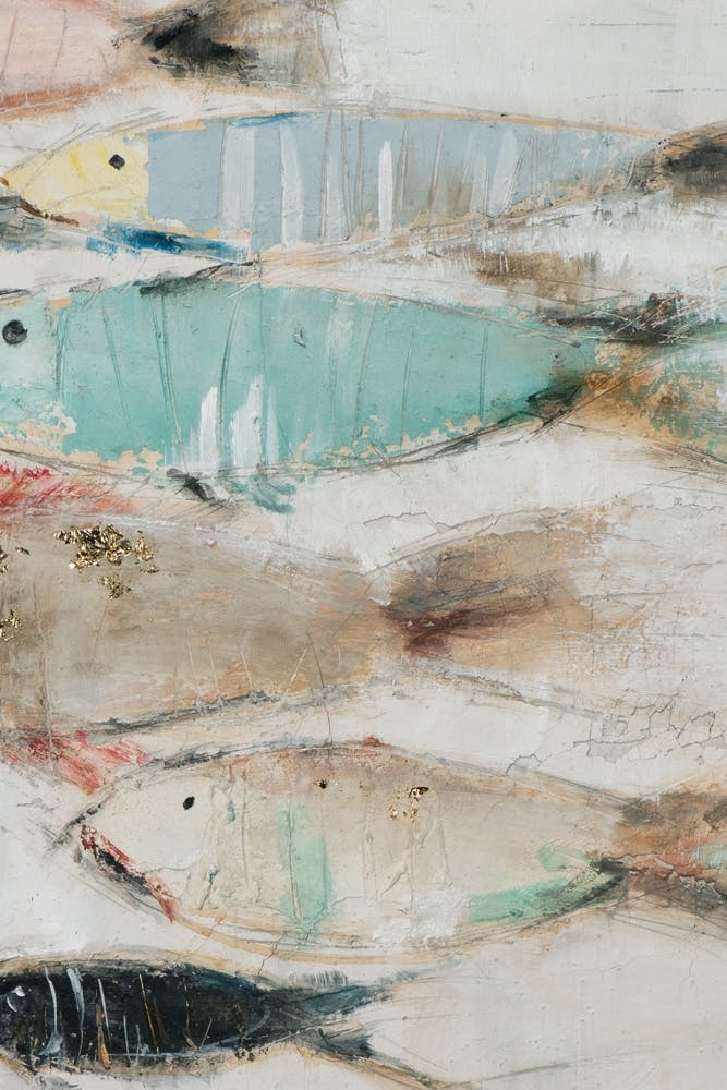 Tableau banc de poissons d'eau douce | Tableaux / Toiles | Pier Import