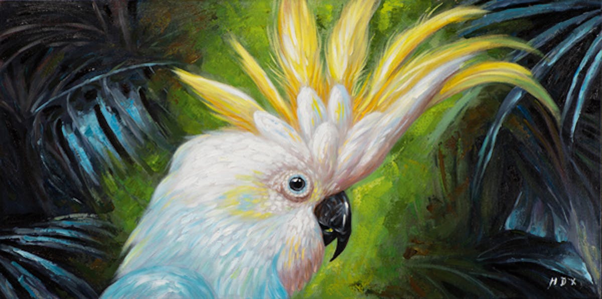 Tableau de perroquet à crête jaune | Tableaux / Toiles | Pier Import