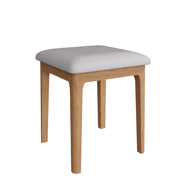 Tabouret de coiffeuse en tissu et bois blond CRUZ | Tabourets | Pier Import