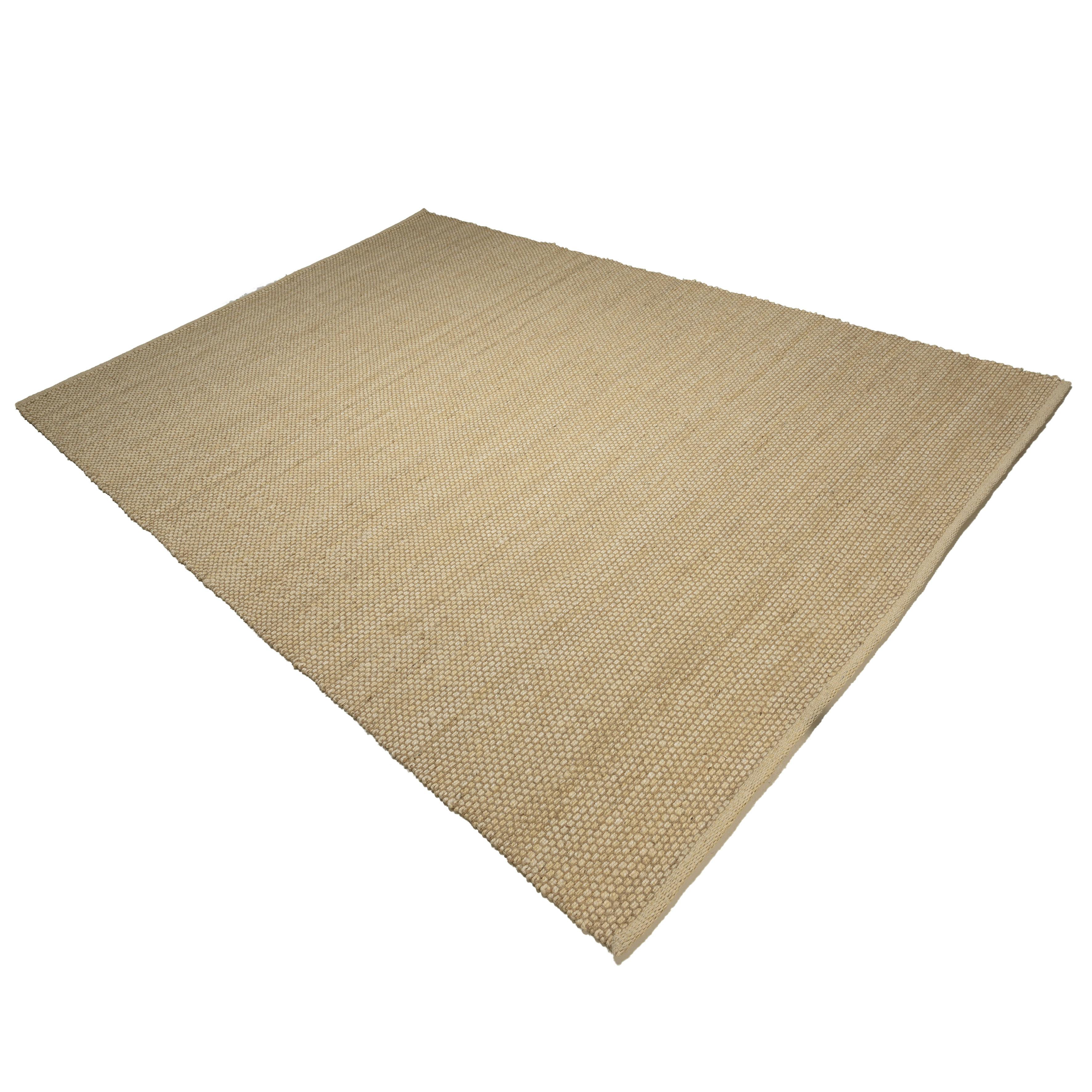 Tapis rectangulaire 200 x 290 cm jute et coton couleur sable | Tapis ...