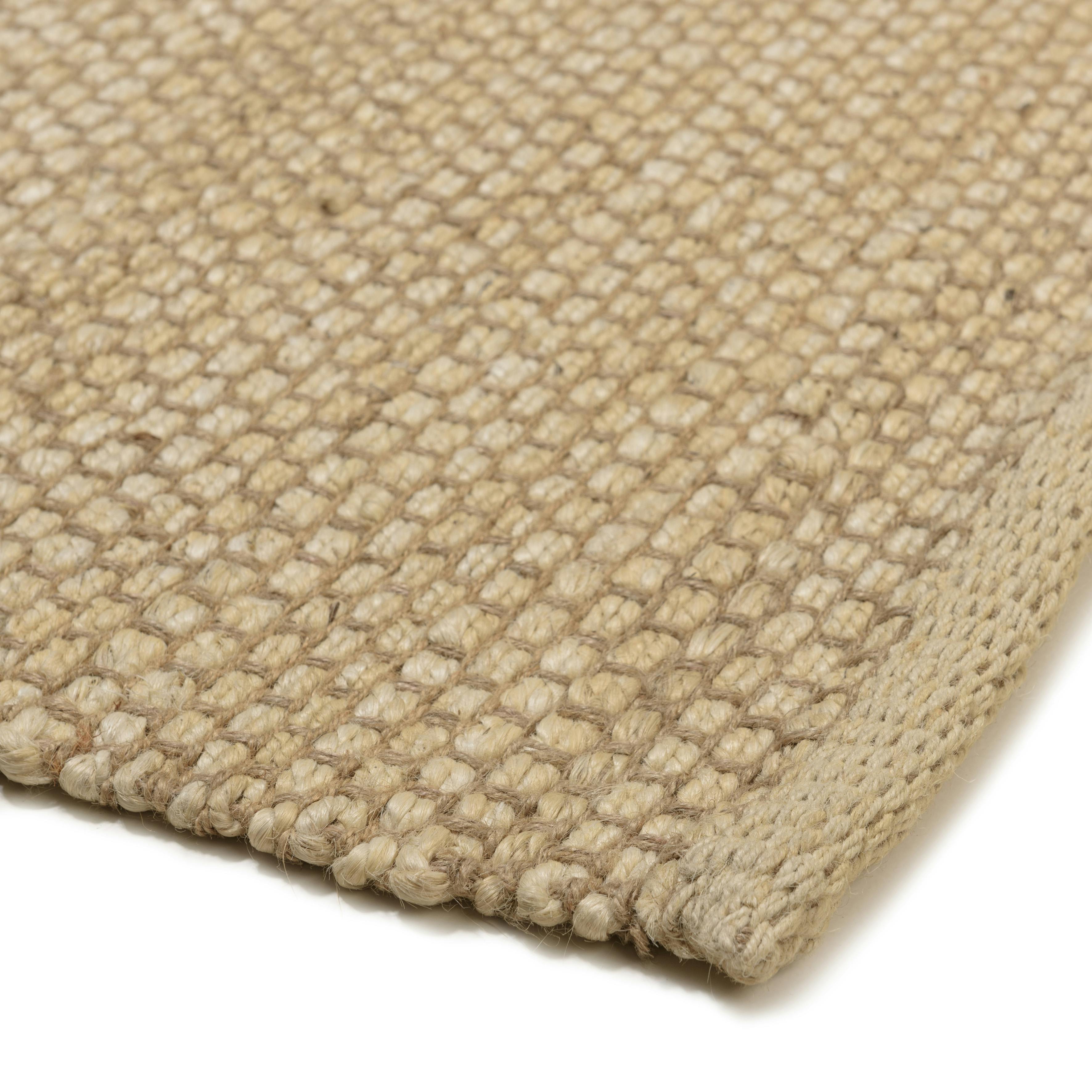 Tapis rectangulaire 200 x 290 cm jute et coton couleur sable | Tapis ...