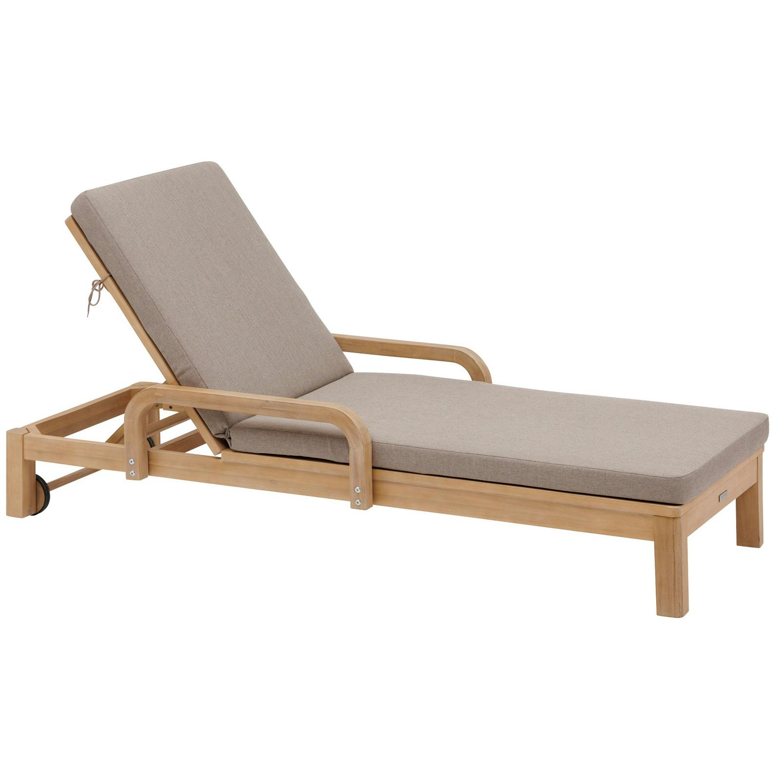 Transat en bois d'acacia et tissu taupe IBIZA | Transats / Bains de ...