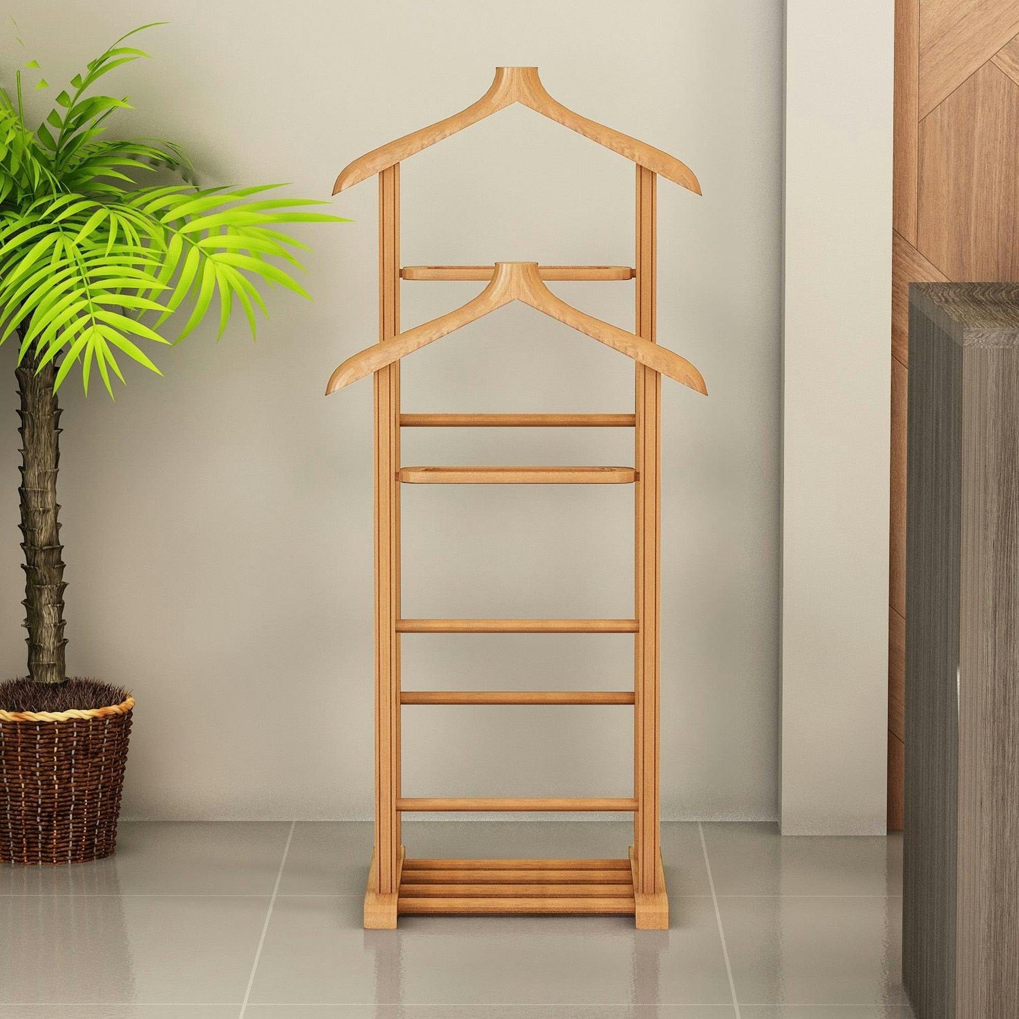 Valet de chambre double - bois clair, vide-poches SITIA | Valets de ...
