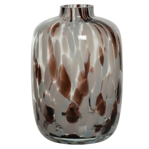 Vase en verre moucheté brun et gris | Vases | Pier Import